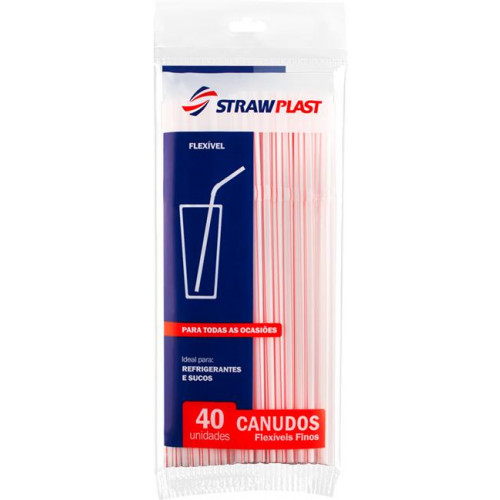 PAJITA STRAWPLAST FLEXIBLE FINO X 40 UNIDADES - Hiperfiesta