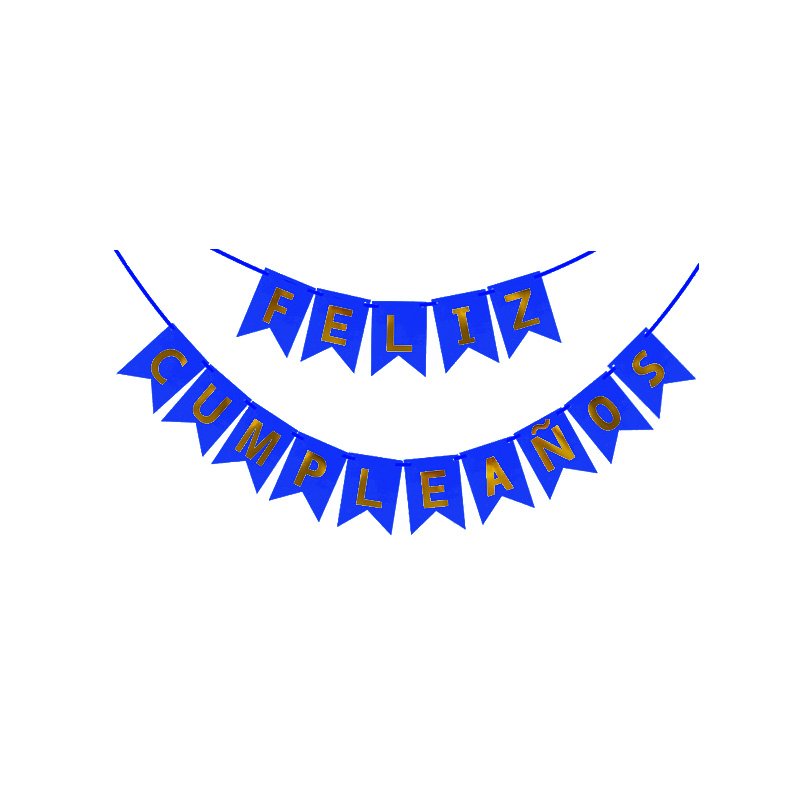BANDERIN FELIZ CUMPLEAÑOS AZUL - Hiperfiesta